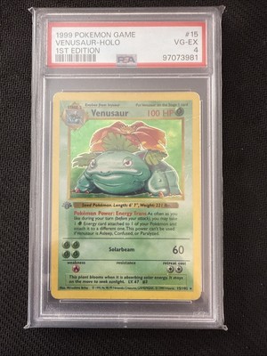 PSA 4 Pokemon 1ST Edition Shadowless VENUSAUR HOLO Base Set #15 | eBay ...
