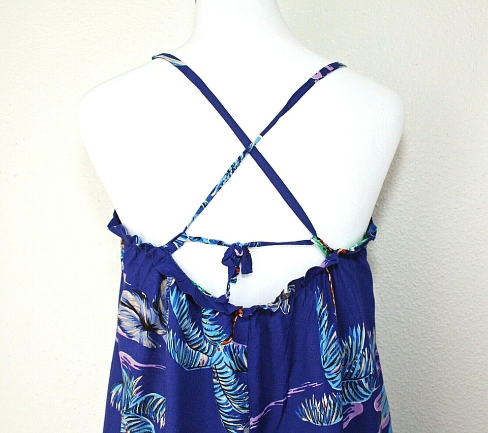VTG KAUAIANA Hawaiian Dress / Sundress Blue Black White Beige Green ...