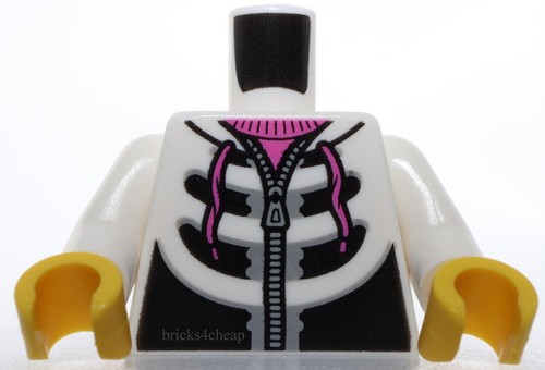 Lego Torso Black Light Bluish Gray Hoodie Zipper Skeleton Ribs Dark ...