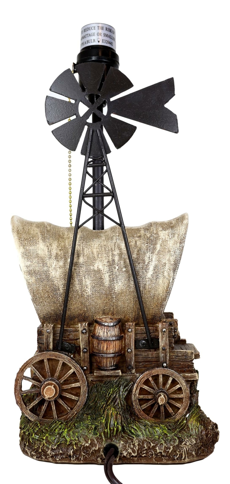 Country Western Rustic Cargo Carriage Wagon Farm Windmill Table Lamp ...