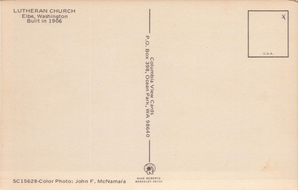 Postcard Lutheran Church Elbe Washington Built 1906 skinny tall log ...