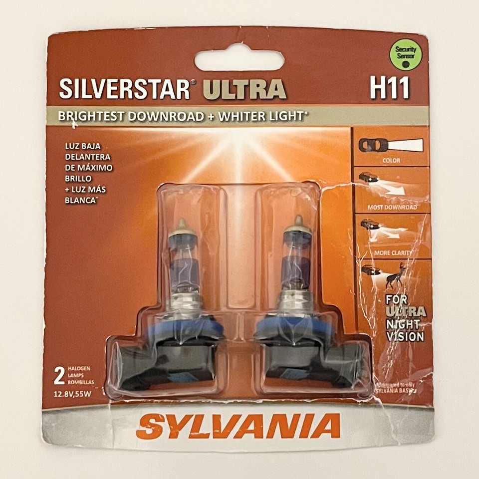 Sylvania H11 SilverStar ULTRA High Performance Headlight Pair Set 2 ...