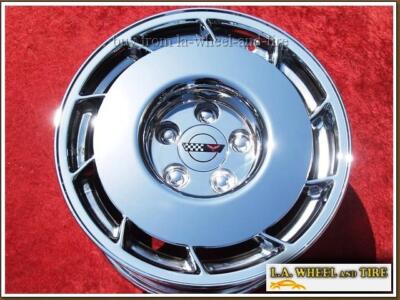 SET OF 4 NEW CHROME 16"x9.5"CHEVROLET CORVETTE C4 FACTORY OEM WHEELS ...