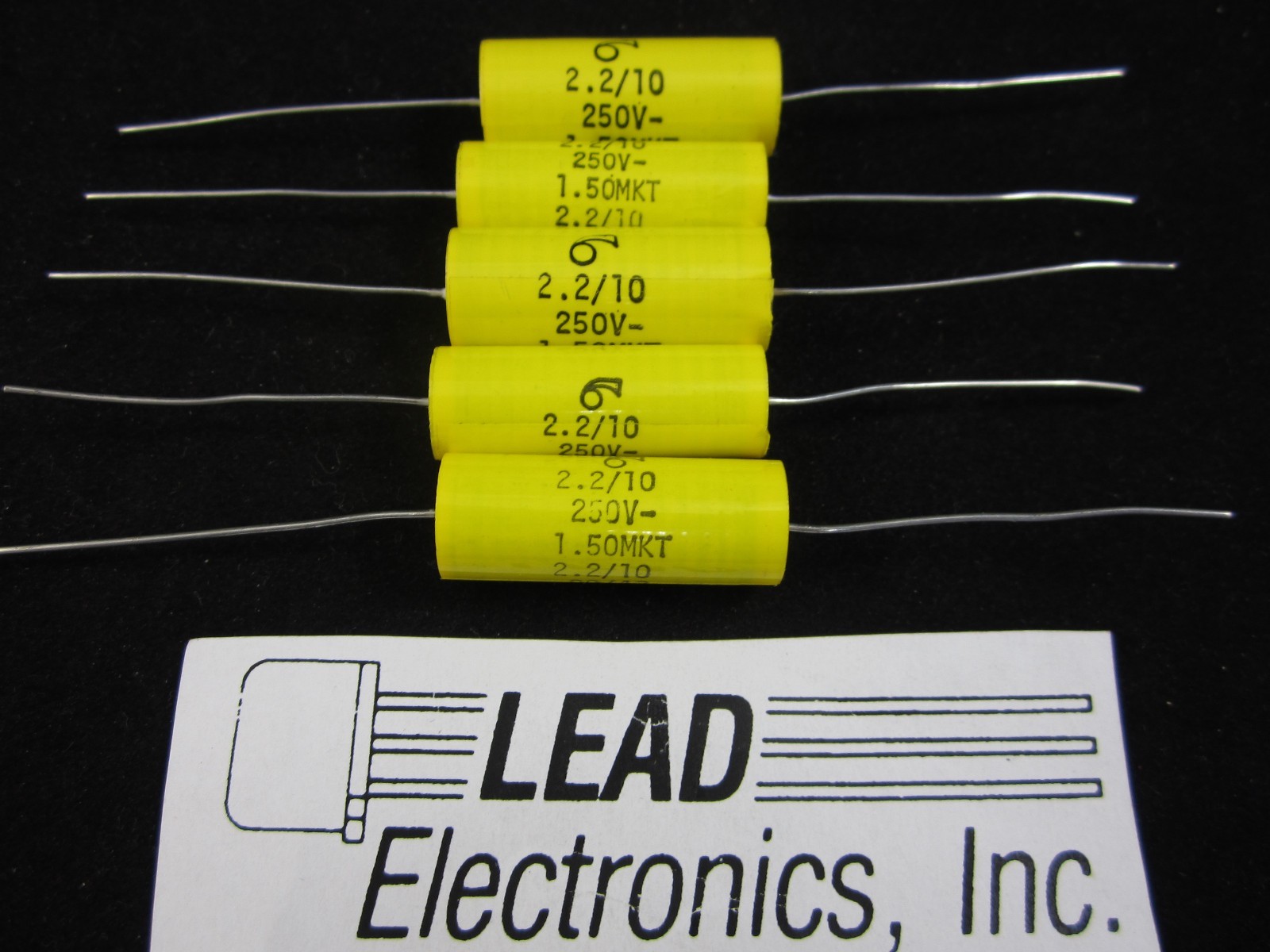 QTY 5 2.2UF 10% 250V AXIAL POLY FILM CAPACITOR MALLORY # 150225K250PF ...