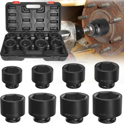 3/4'' Drive Spindle Axle Nut Impact Socket Set For Axle Nut Removal and ...