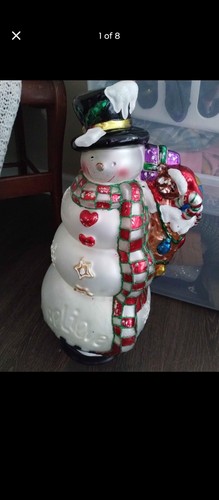 2004 THOMAS PACCONI CLASSICS Christmas Glass Blown Snowman 14" | eBay