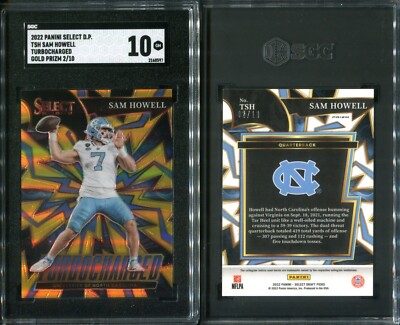 SGC 10 2022 Select Draft Picks Turbocharged Prizms Gold #14 Sam Howell ...