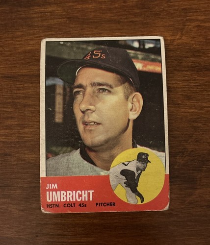 1963 Topps Baseball Jim Umbricht Houston Colt 45's Card #99 | eBay