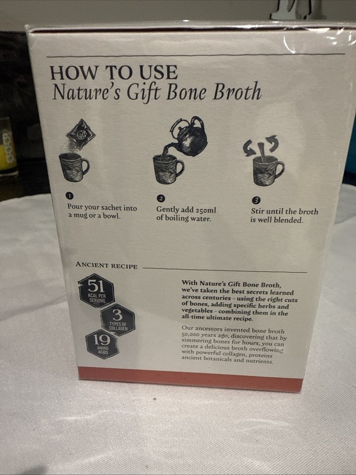 AEONS Nature’s Gift Chicken Bone Broth – 14 Sachets New Sealed Exp 09/ ...