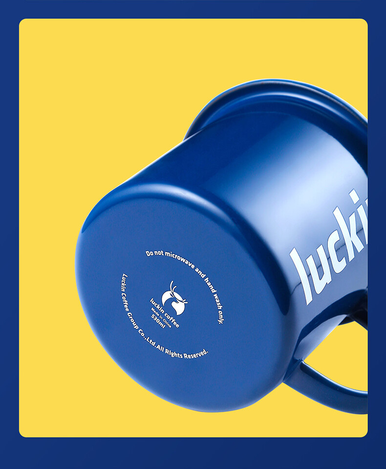 luckin coffee Classic Lucky Enamel Large Capacity Coffee Cup Office ...