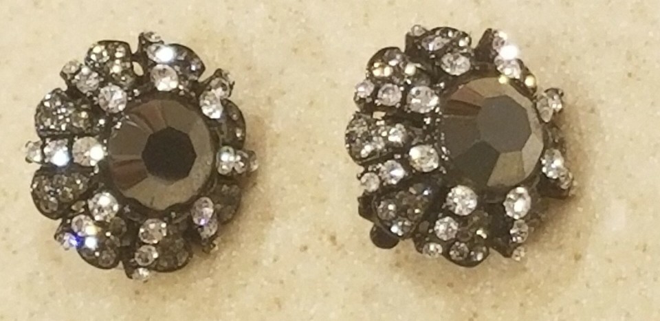 RARE STATEMENT JOSE & MARIA BARRERA BLACK GRAY CLUSTER CRYSTAL EVENING ...