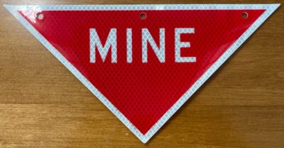USGI Reflective Triangular MINE Warning Sign 11.5" x 5.75" NOS | eBay
