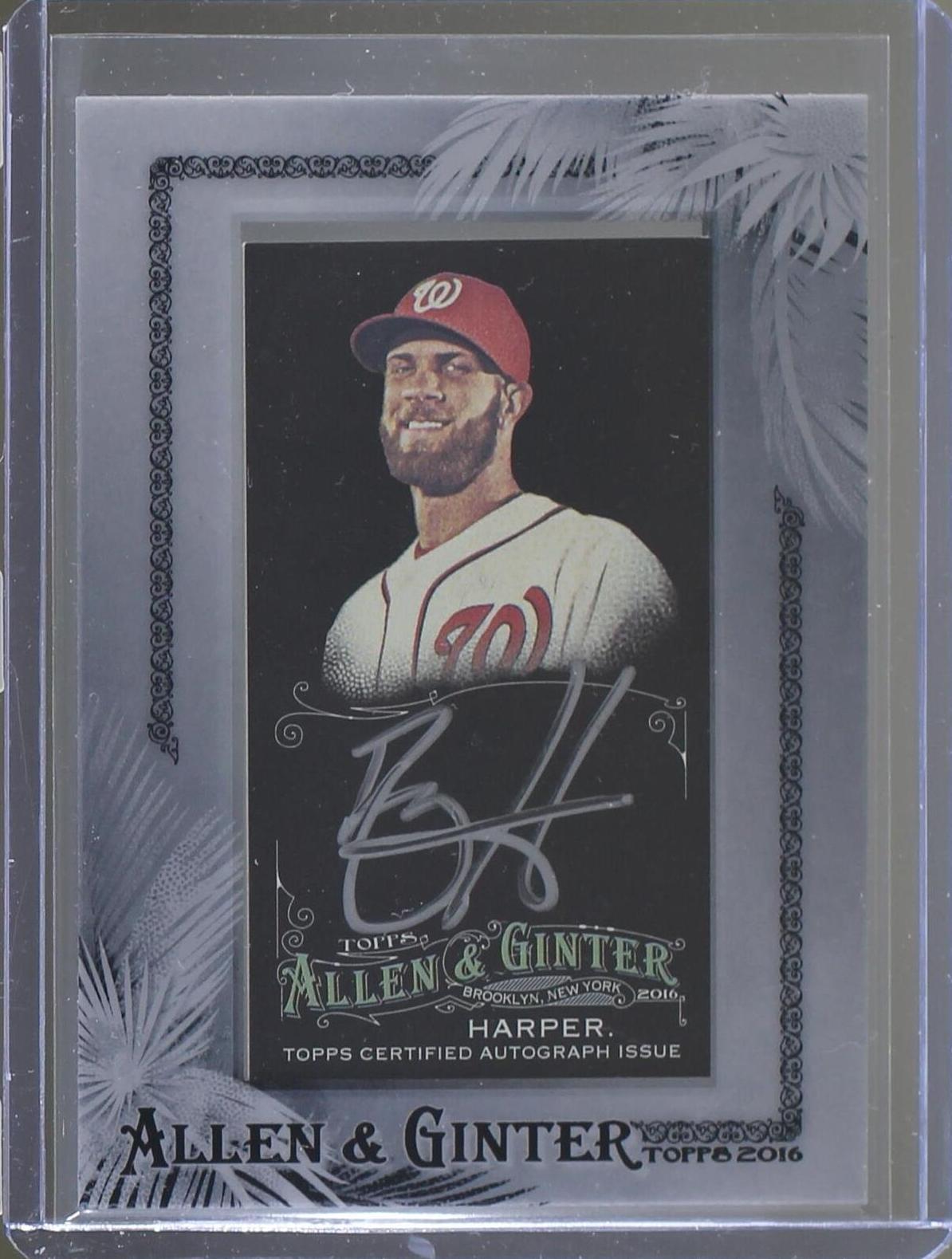 2016 Topps Allen & Ginter X - Framed Mini Autographs Bryce Harper #AGA ...
