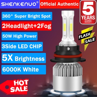 For Jaguar XJS 1992-1996 White LED Headlights Bulbs High Low Beam + Fog ...