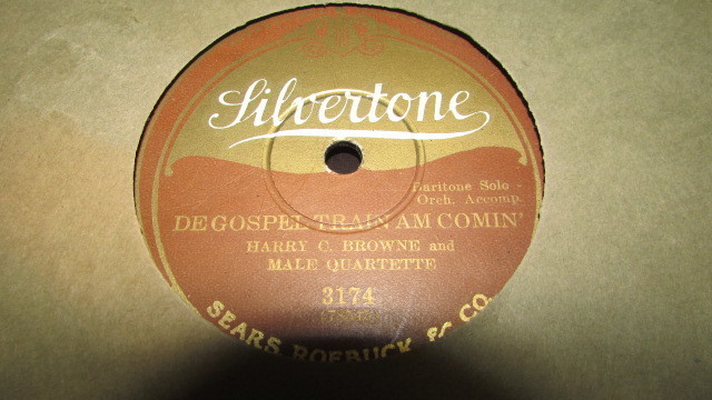 HARRY C. BROWNE SILVERTONE 78 RPM RECORD 3174 DE GOSPEL TRAINAM COMIN ...