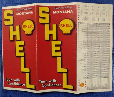 Vintage Road Map Shell Gas Montana | eBay