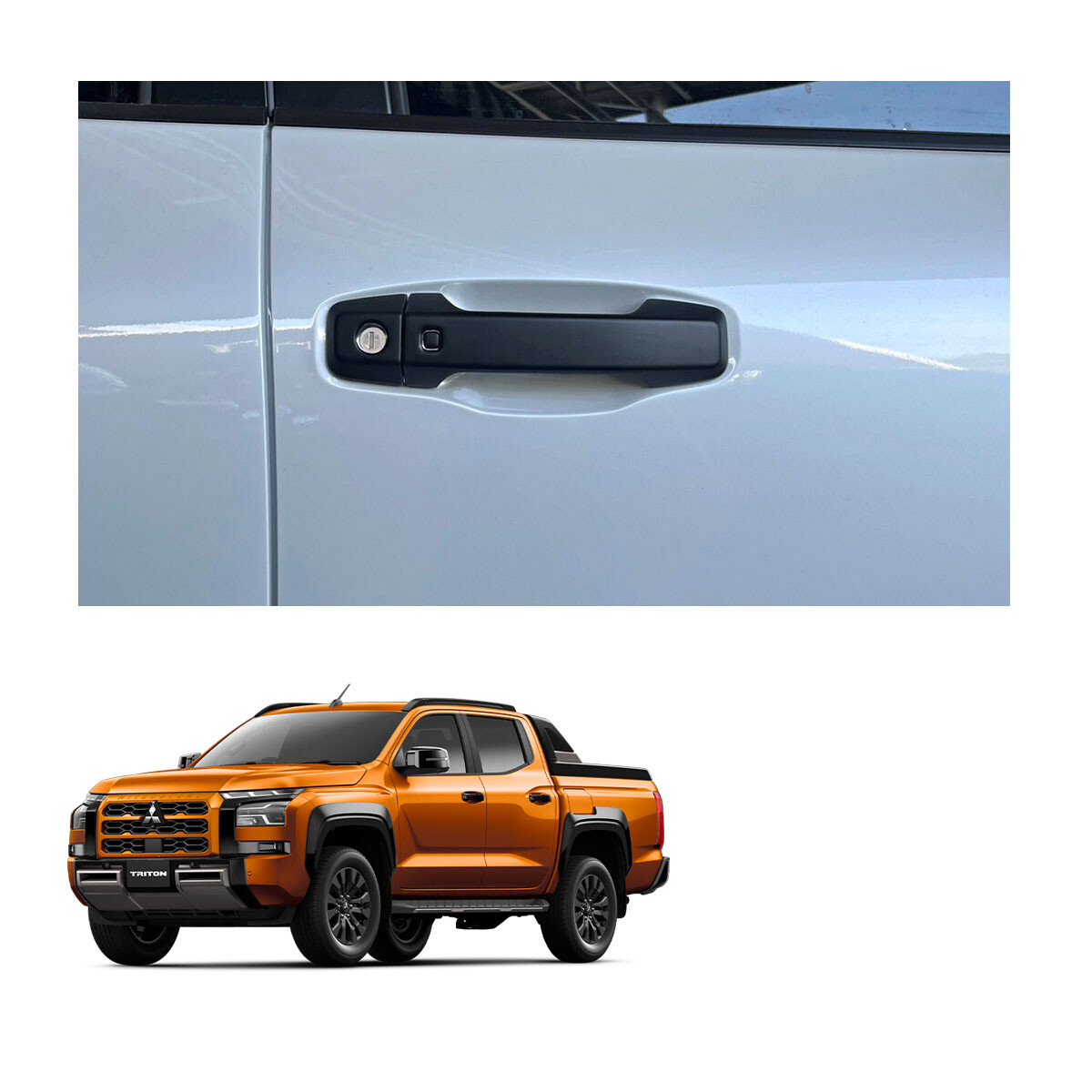Matte 4Door Handle Cover Trim For Mitsubishi L200 Triton 4 Dr 2024 ...
