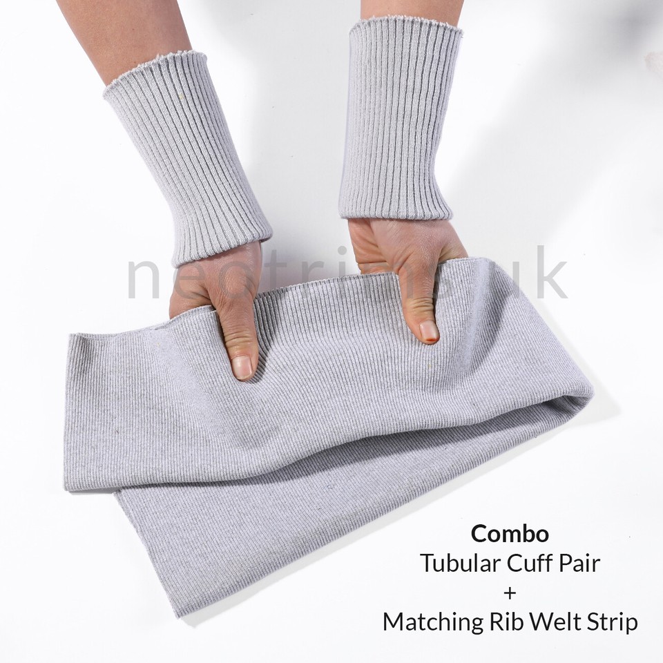 Rib Knit Cuffing Tubular & Matching Waistband Ribbing Welt Trimming,28 ...