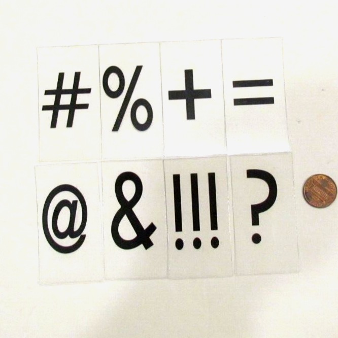 8 Small Black Clear Plastic Marquee Readerboard Symbols for Changeable ...