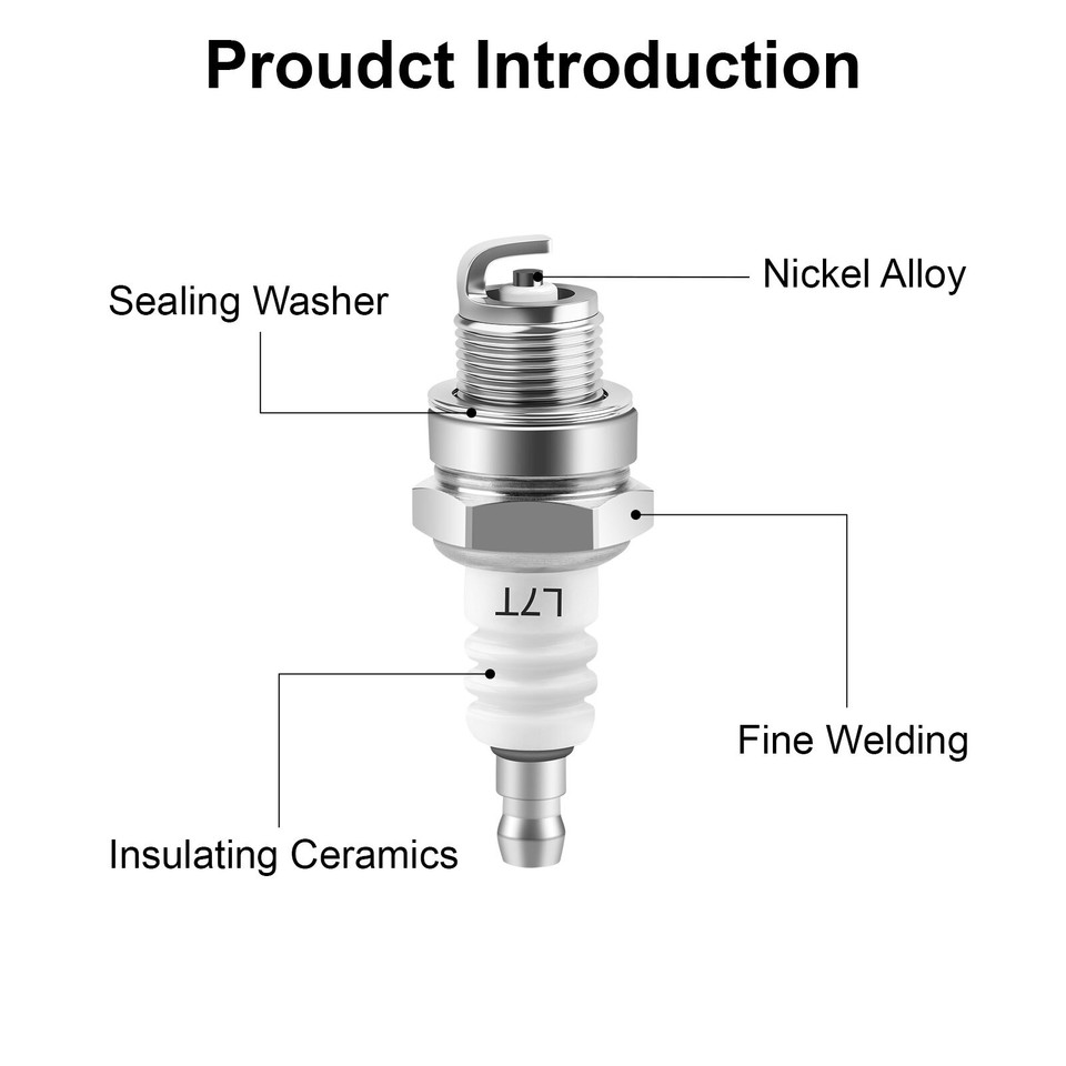 10x L7T Spark Plugs for 2-Stroke Engines Chainsaw ATV Lawn Mower Blower ...