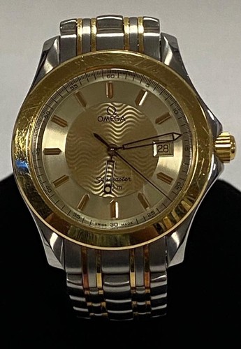 OMEGA SEAMASTER 120M 1501.823 Wl37144 DATE GOLD DIAL SS 36mm QUARTZ ...