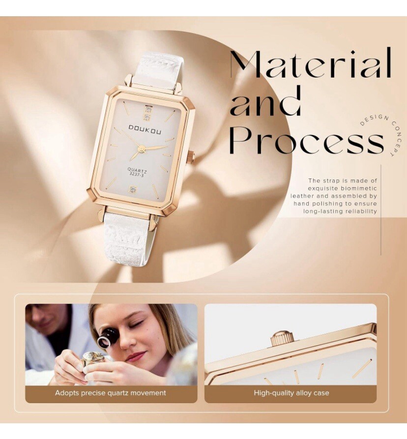 Luxury Women's Analog Leather Strap Watch with Rose Gold-Tone Hands | eBay