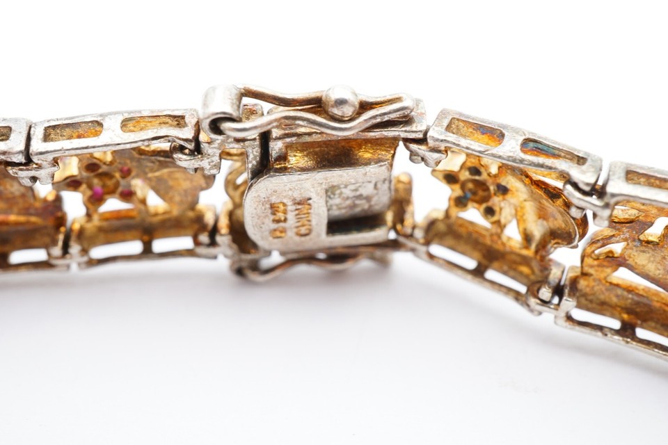 Ross Simons Bracelet Sapphire Emerald Ruby Gold Plated Sterling Silver ...