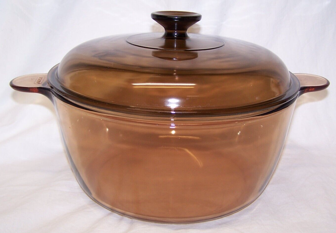 Corning Ware Vision Pyrex Amber Cookware 4.5 L / 5 QT Dutch Oven Pot ...