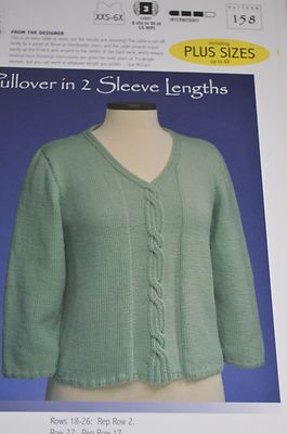 Vermont Fiber Designs 158 Cable Panel Pullover Knitting Pattern size ...
