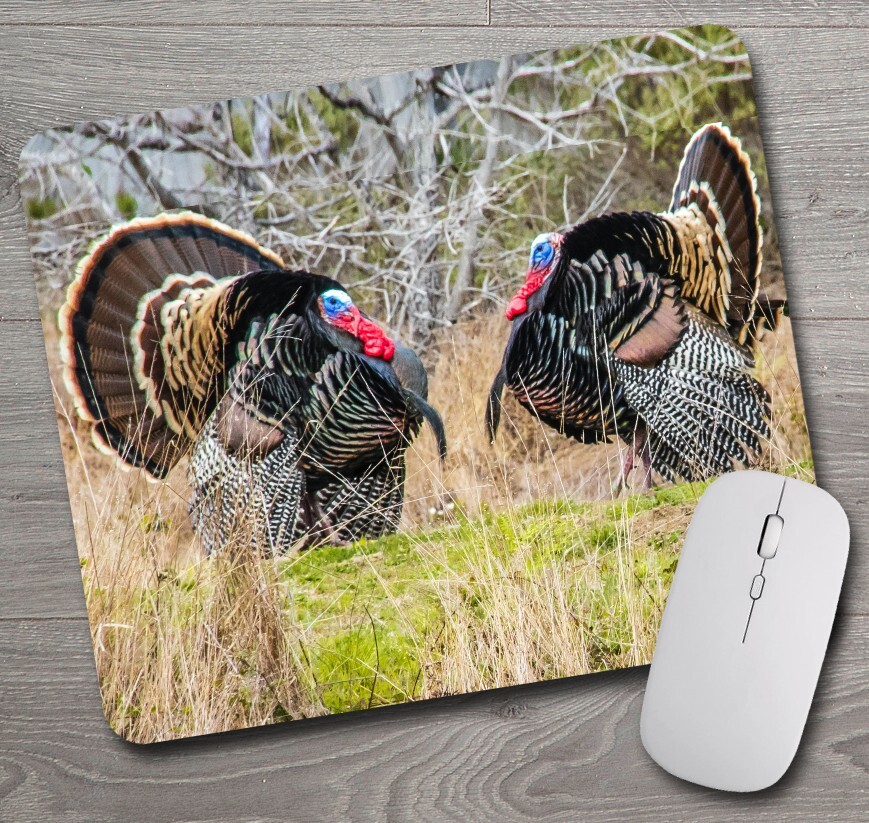WILD TURKEY TOMS FAN ~ Mousepad / Mouse Pad ~ Gift for HUNTER Hunting ...