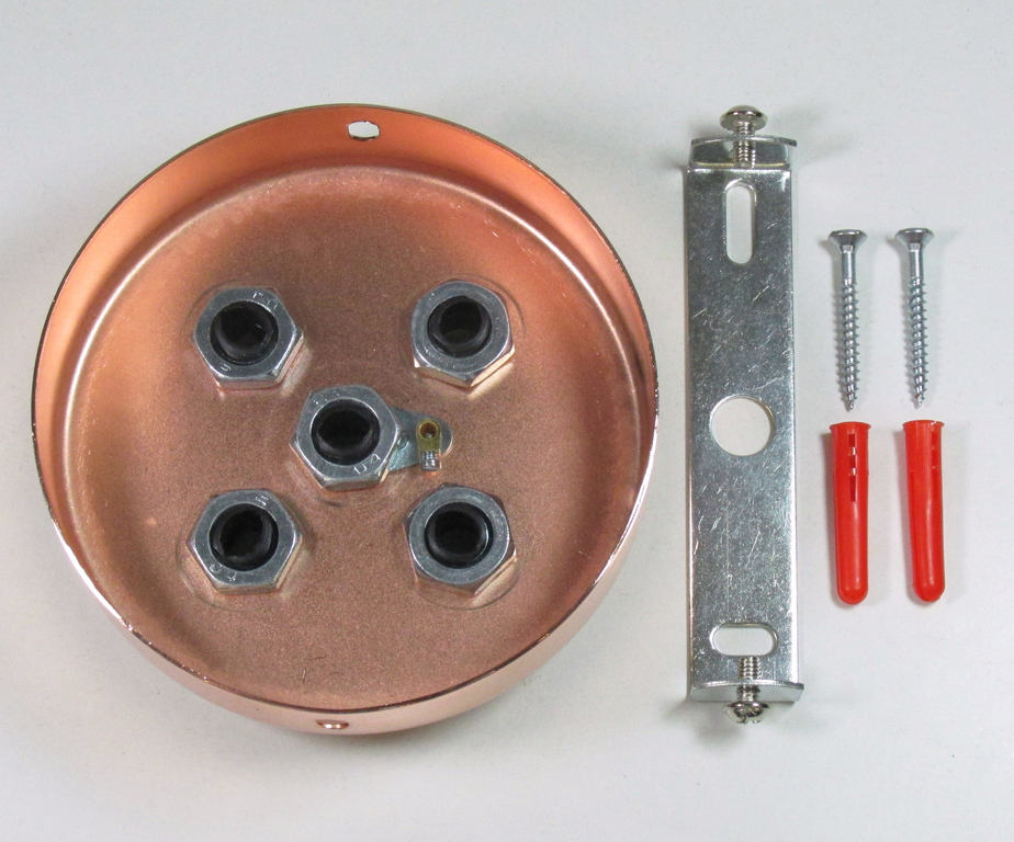 MULTI POINT DROP OUTLET PENDANT CEILING ROSE WITH CORD GRIPS | Copper ...