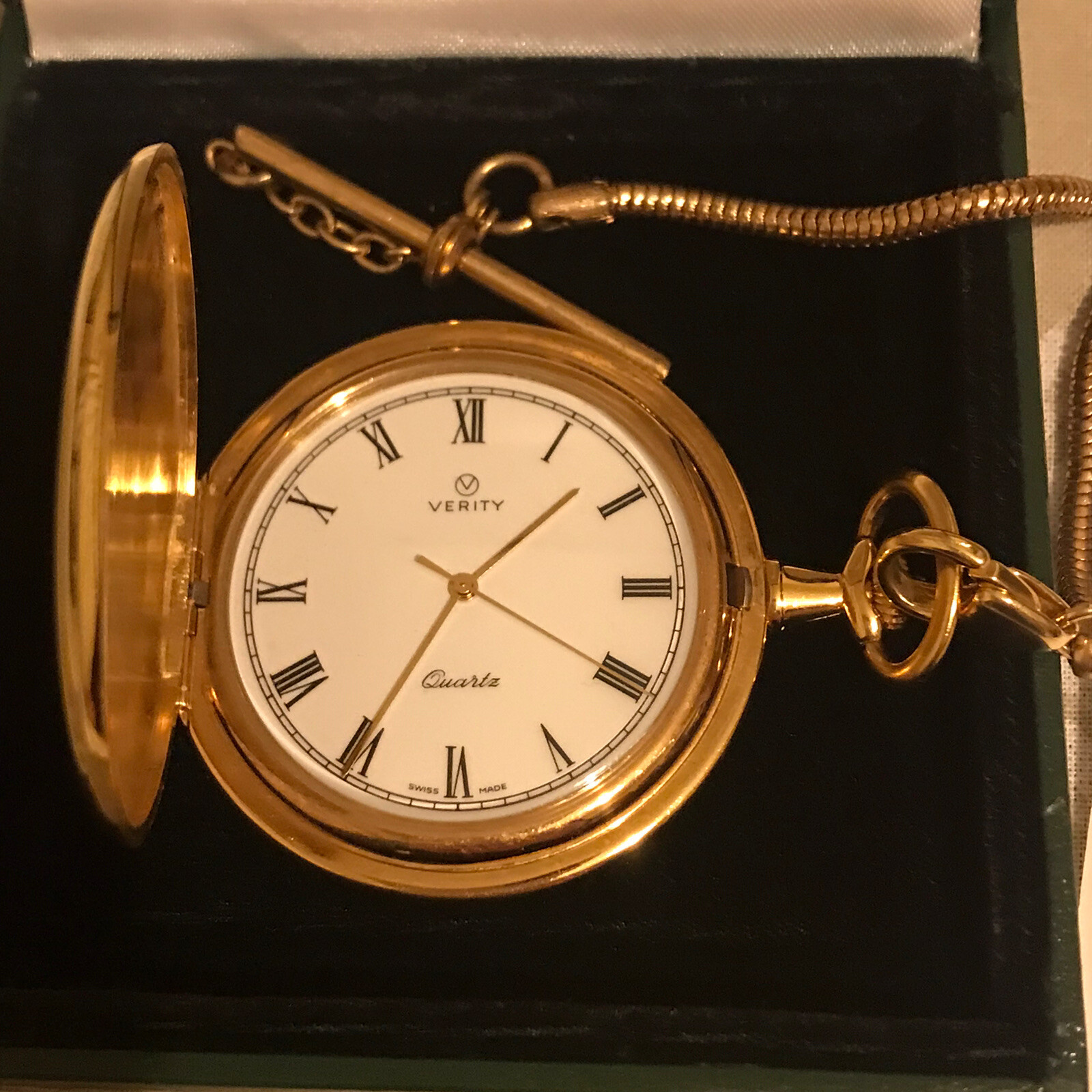 Vintage Verity Quartz Swiss Made gold coloured pocket watch | eBay UK