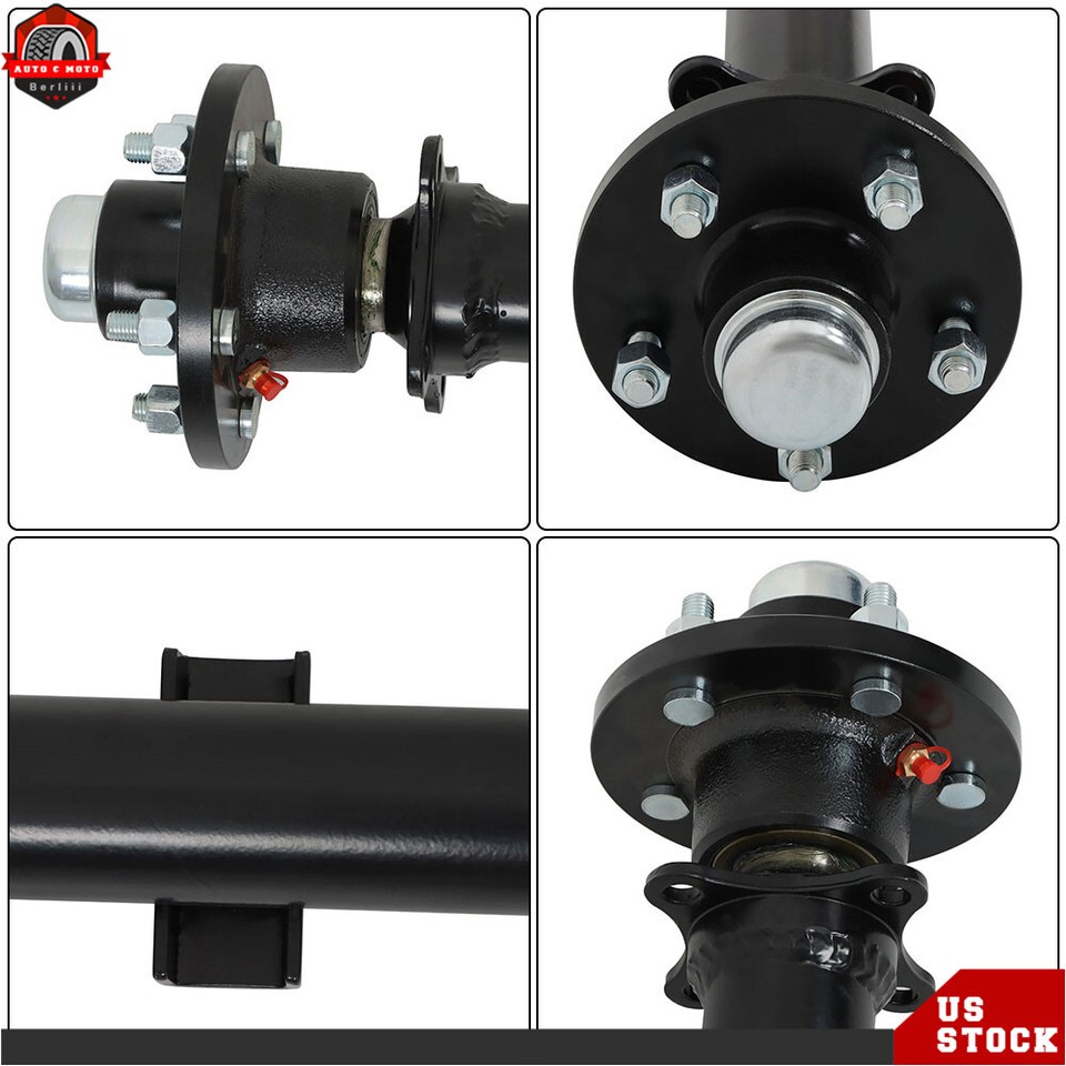 3500lbs Trailer Axle 5 lug 61" Hub Face 46" Spring Center 48" Wide ...
