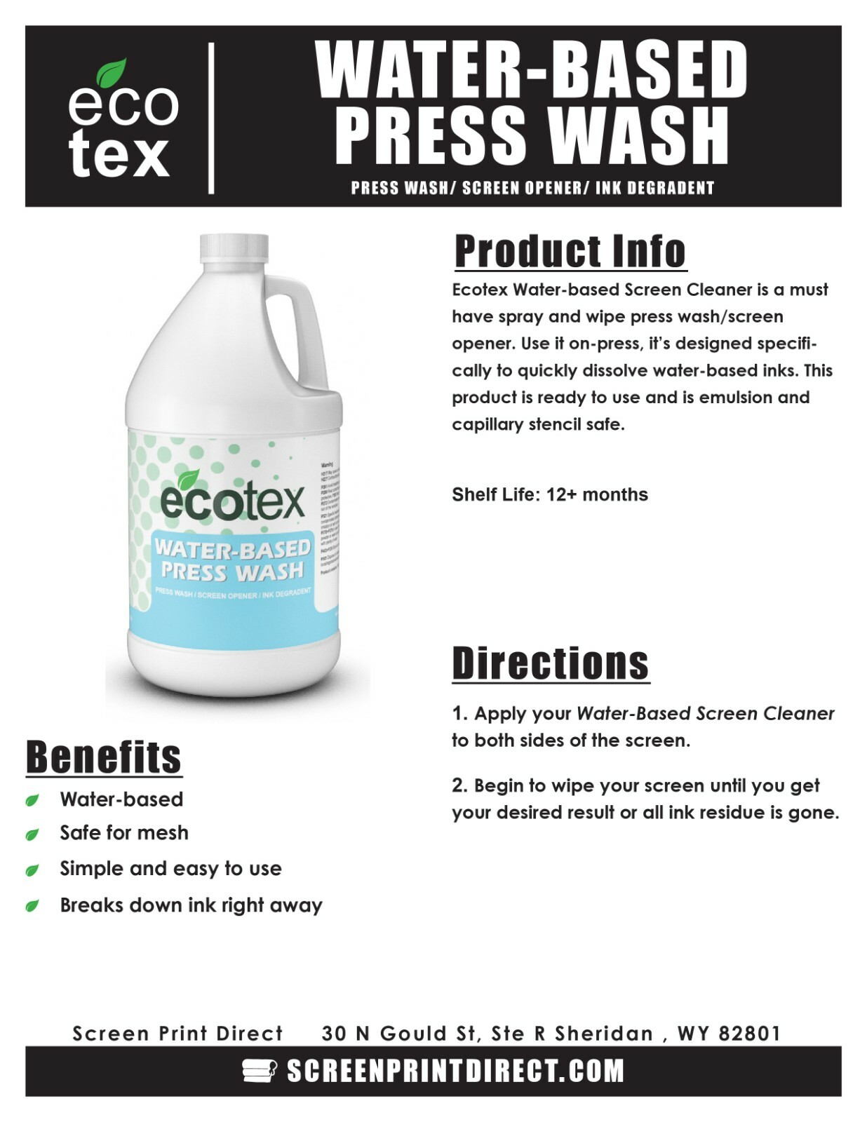 Ecotex® Water based Ink cleaner - On Press & In Sink Ink Wash ...