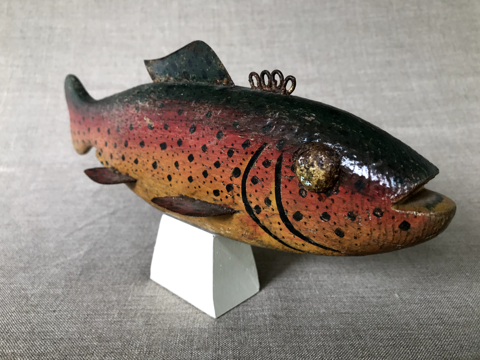 Ice Spearing Fishing Decoy, Hand Carved and Painted, HUGE Trout, Mikko ...