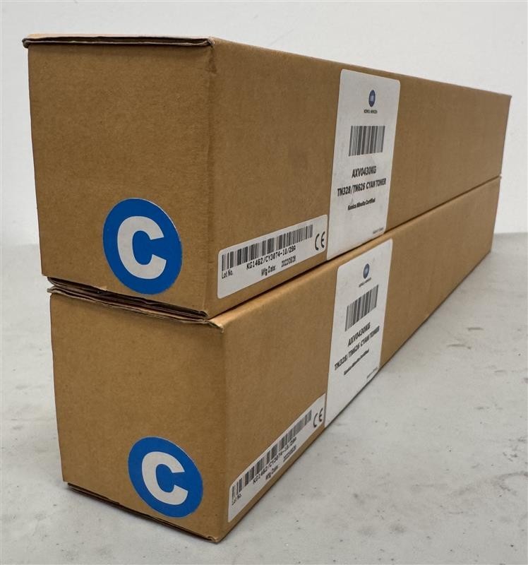Lot of 2 Konica Minolta TN328 TN626 Cyan Toner AXV0430KG Genuine OEM ...