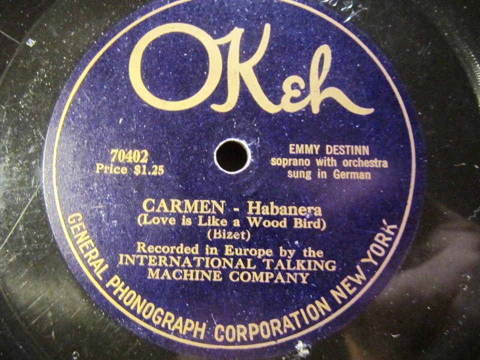 1907 EMMY DESTINN FONOTIPIA CARMEN Habanera L'amour est un oiseau ...