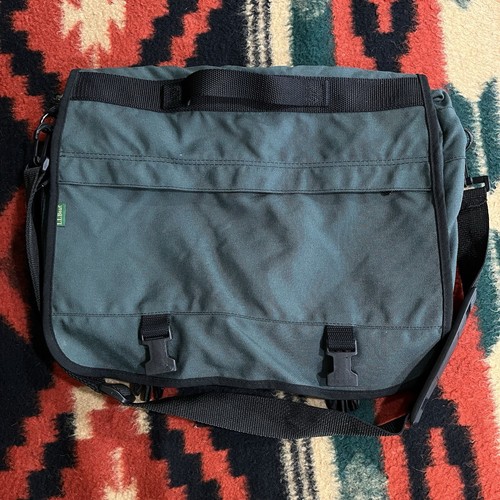 LL Bean Messenger Crossbody Bag Green Laptop Nylon Shoulder | eBay