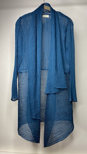 Alquema Draped Sheer Blue Cardigan Top Jacket Women's O/S One Size ...