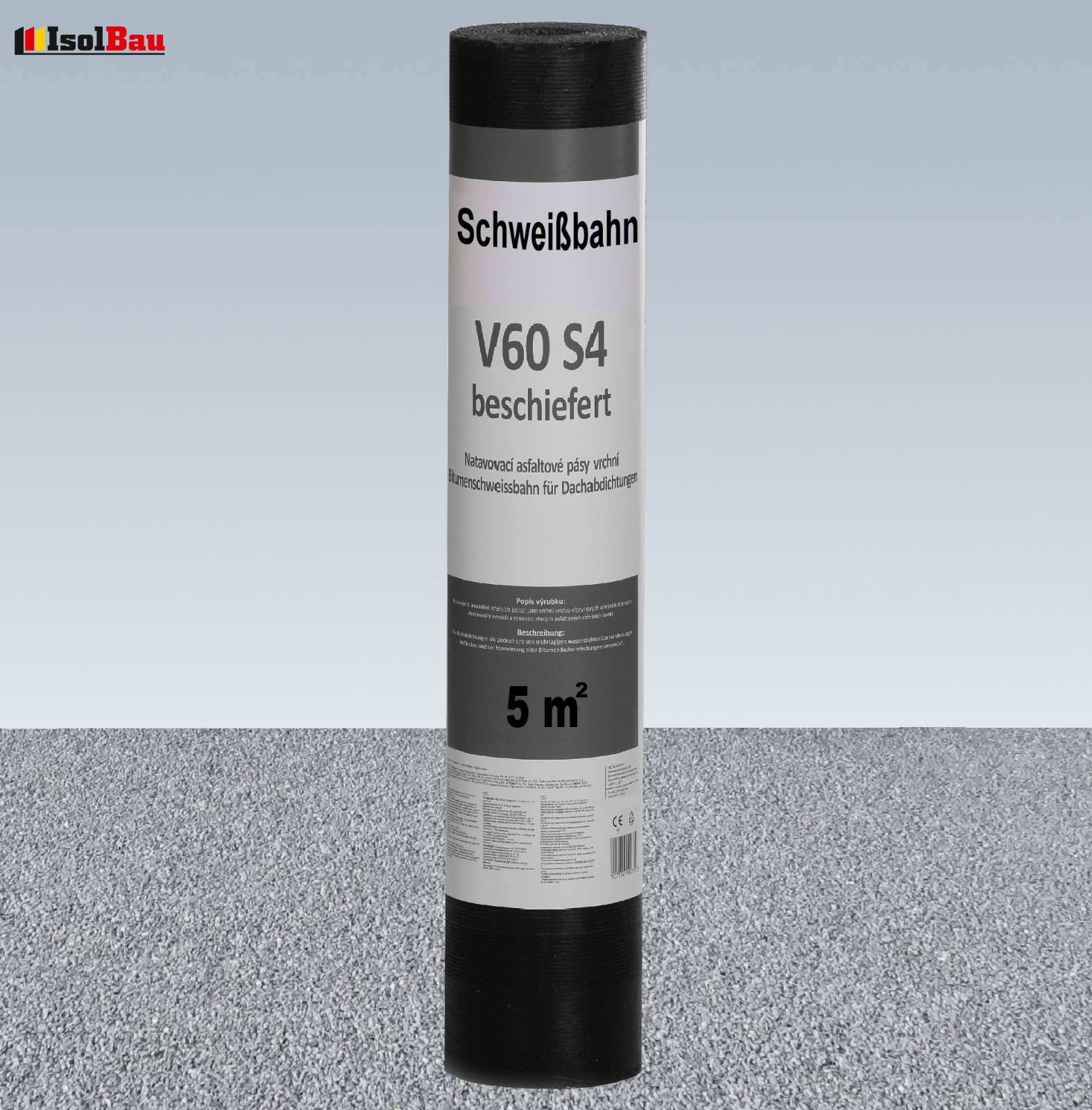 Schweißbahn V60 S4 beschiefert 5 m GRAU Bitumenbahn Dachbahn Dachpappe ...