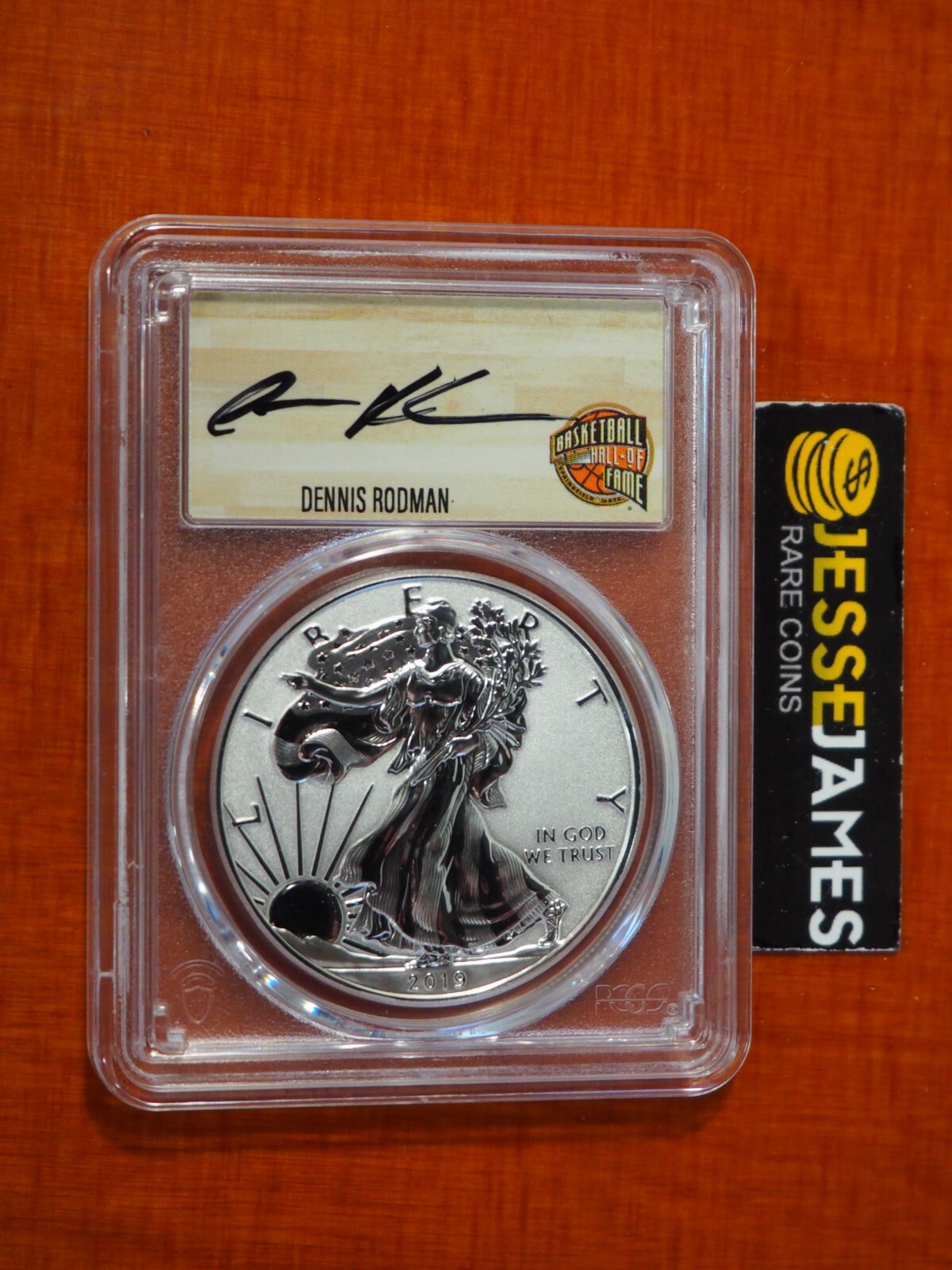 2019 W ENHANCED REVERSE PROOF SILVER EAGLE PCGS PR70 DENNIS RODMAN ...
