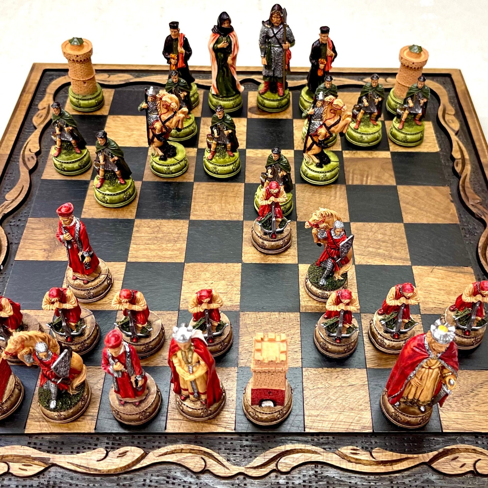 Camelot Chess Set with Handmade solid wood Chess Board | eBay
