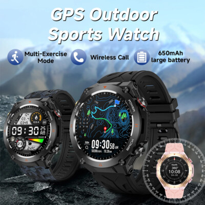 Smart Watch GPS Tracking Outdoor Sports Compass AI Voice Altitude Air ...