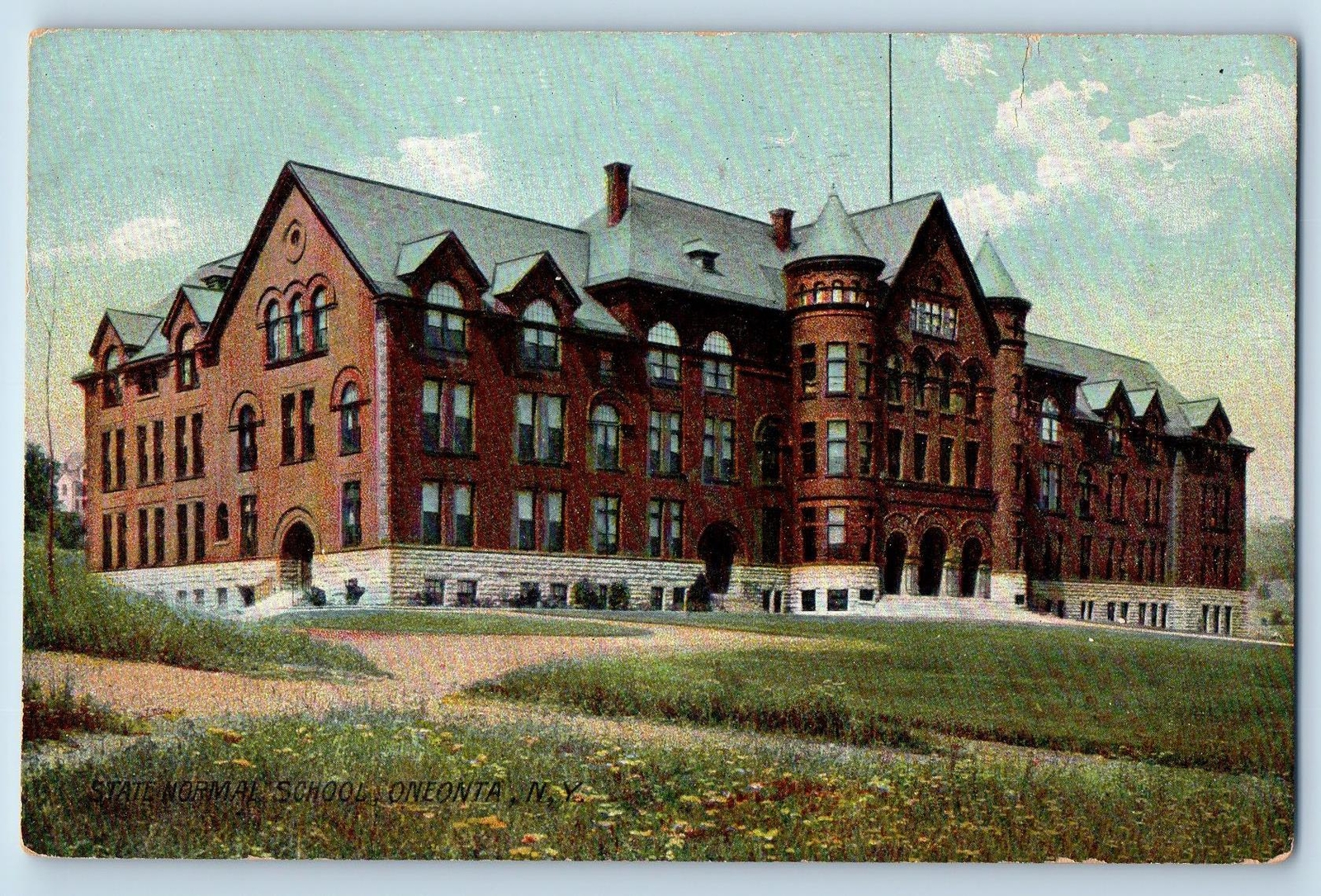 Oneonta New York NY Postcard State Normal School Building Exterior ...