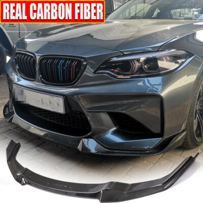 Fits BMW F87 M2 2016-2018 REAL CARBON Front Bumper Lip Splitter Spoiler ...