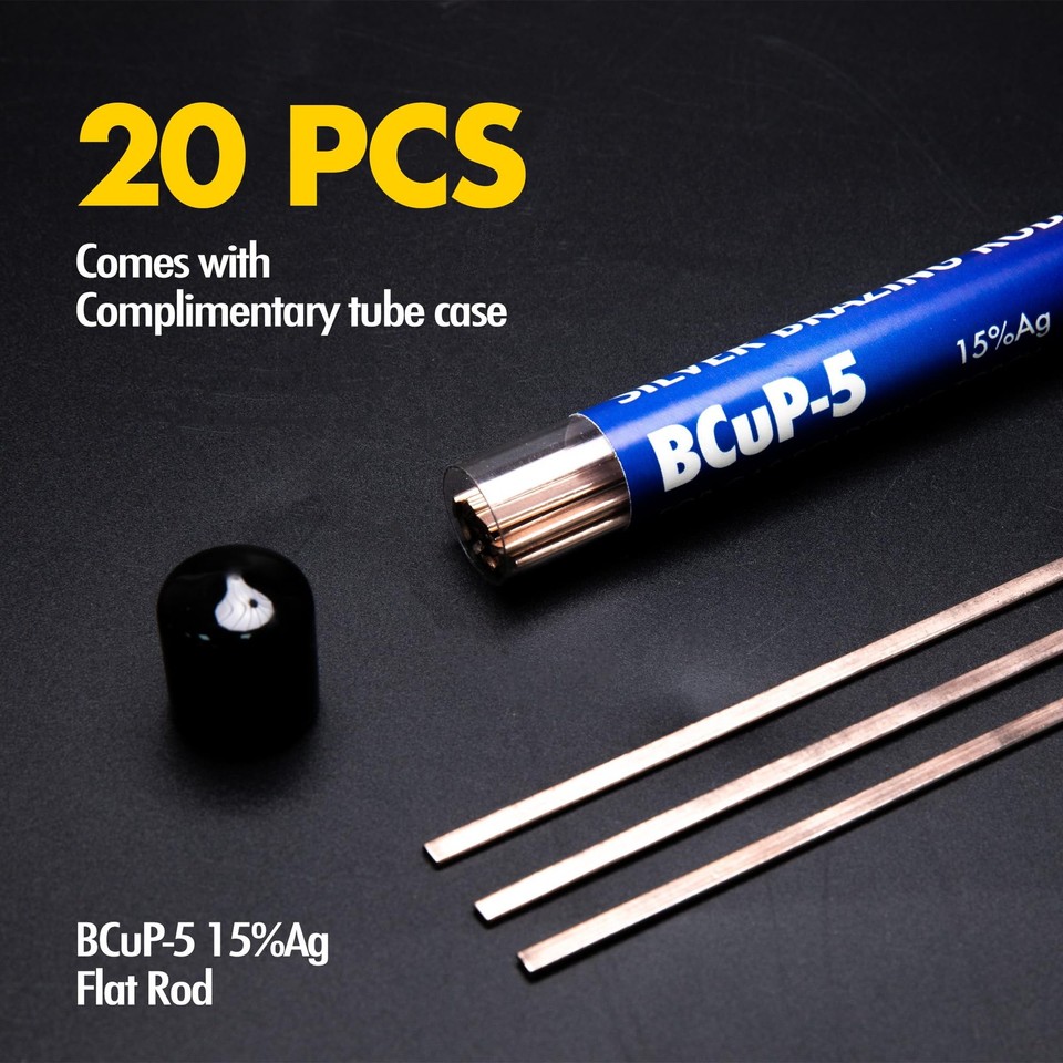 20 Sticks Brazing Rods Bcup-5 15% Silver Solder Phos Copper Brazing ...
