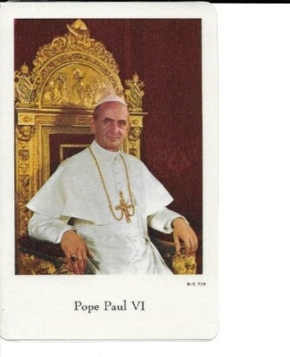 Holy Cards - Pope Paul Vi