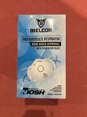 Bielcor N99 NIOSH Approved Particulate Respirator Masks w Exhalation ...