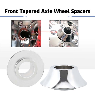 Chrome Front 25mm Tapered Axle Wheel Spacer For Harley Touring Road ...