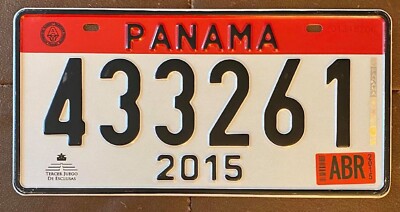 Panama 2015 License Plate WITH REGISTRATION - SUPERB QUALITY # 433261 ...